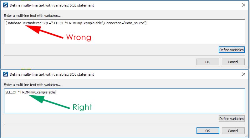 Why is my Database Connect query failing?